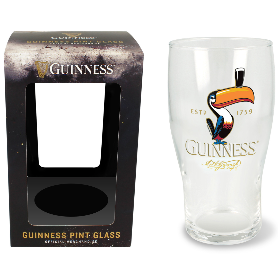 Engraved Guinness Toucan Pint Glass In Giftbox – Carrolls Irish Gifts USA