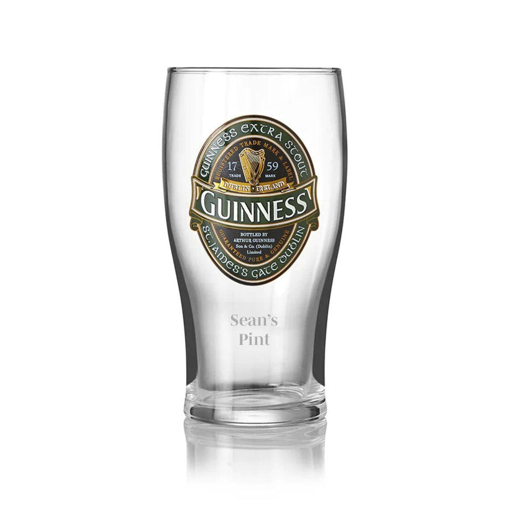 Engraved Guinness Ireland Pint Glass In Giftbox – Carrolls Irish Gifts USA
