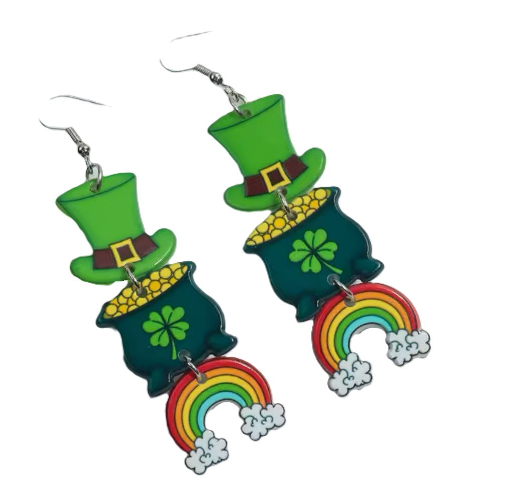 Paddys Hat & Rainbow Earrings Set – Carrolls Irish Gifts USA