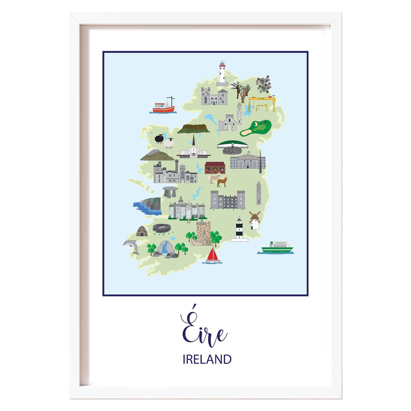 Prints Of Ireland A4 Print Map Of Ireland – Carrolls Irish Gifts USA